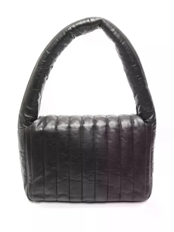 Balenciaga Monaco Quilted Logo-plaque Shoulder Bag - Black