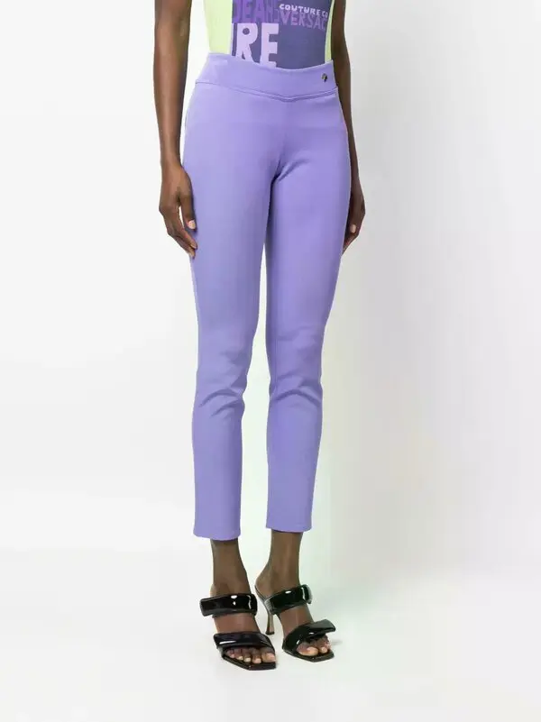 Versace 2000s Logo-plaque High-waisted Leggings