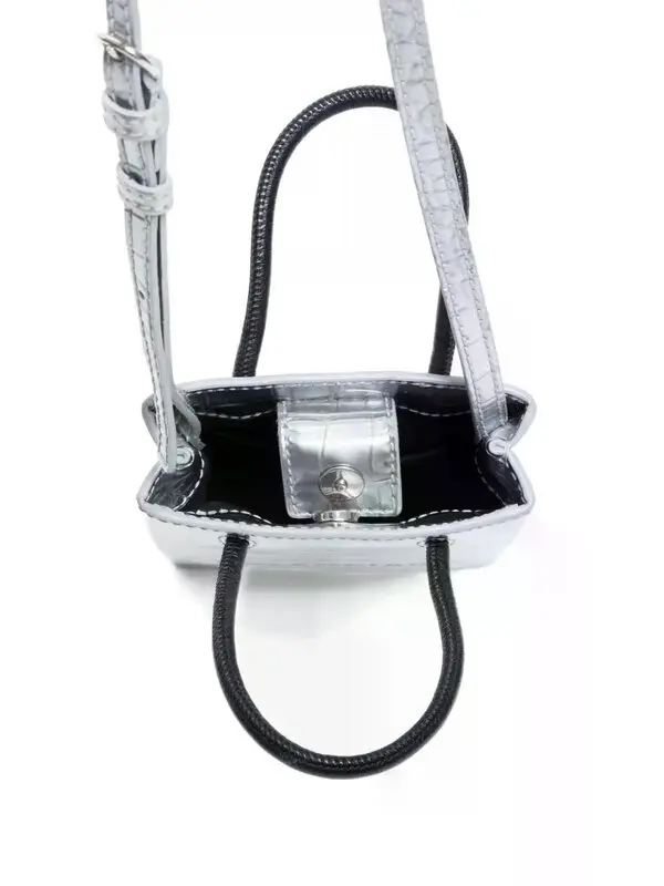 Balenciaga Crocodile-effect Mini Tote Bag - Grey