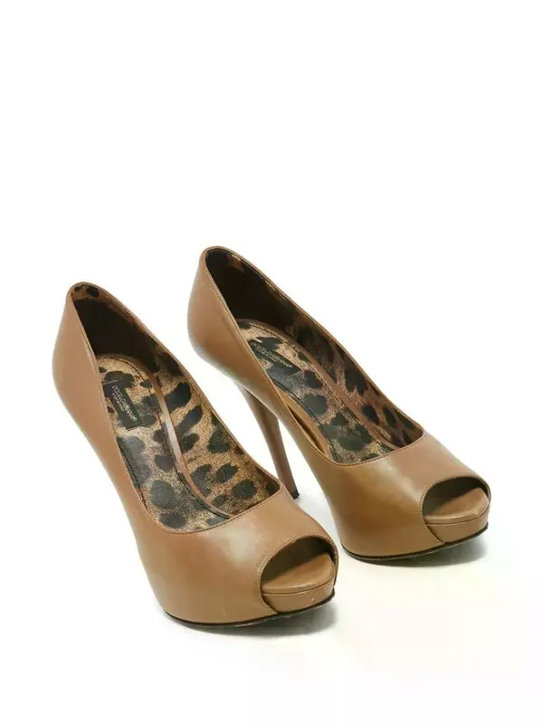 Dolce & Gabbana 130mm Leather Peep-toe Pumps