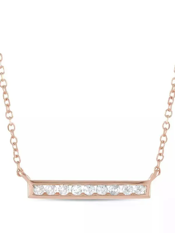 LB EXCLUSIVE 14k Rose Gold Diamond Necklace - Pink
