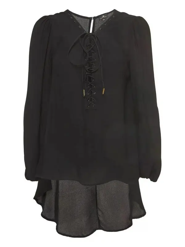 Elisabetta Franchi Lace-up High-low Blouse