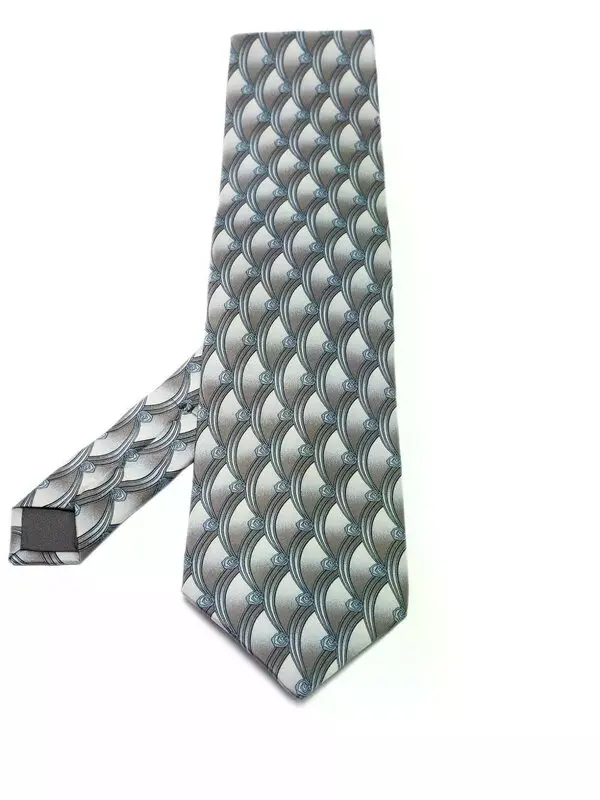 LANVIN Printed Silk Tie - Grey