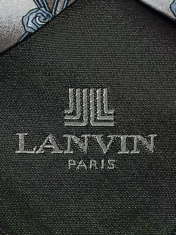 LANVIN Printed Silk Tie - Grey