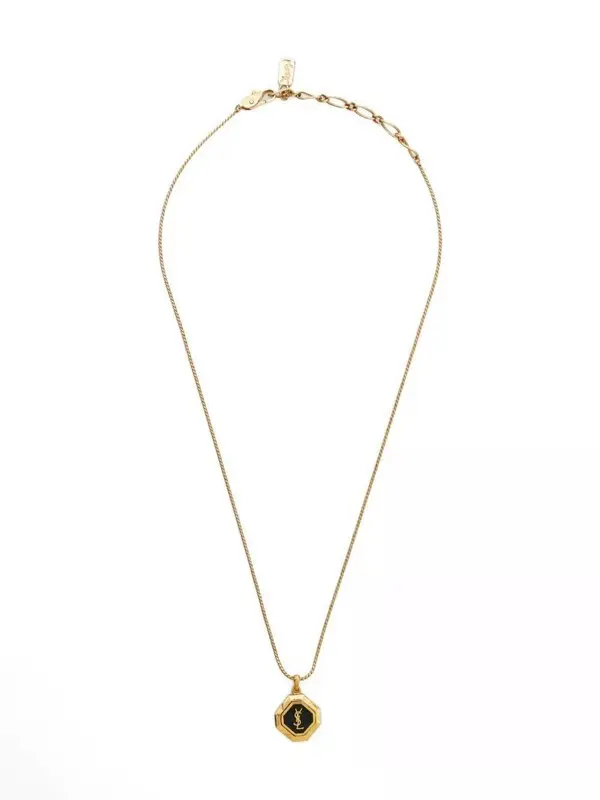 Saint Laurent 1980-2000s Logo Necklace - Gold