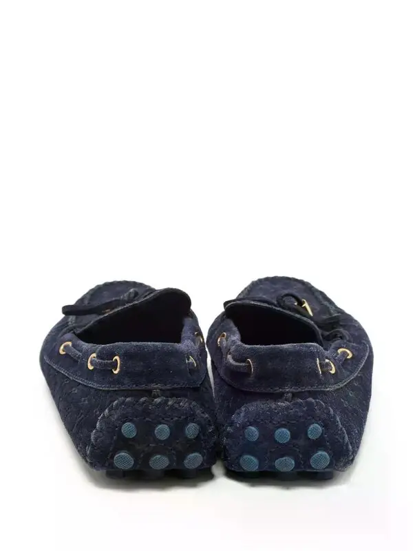 LOUIS VUITTON Monogram-debossed Suede Loafers