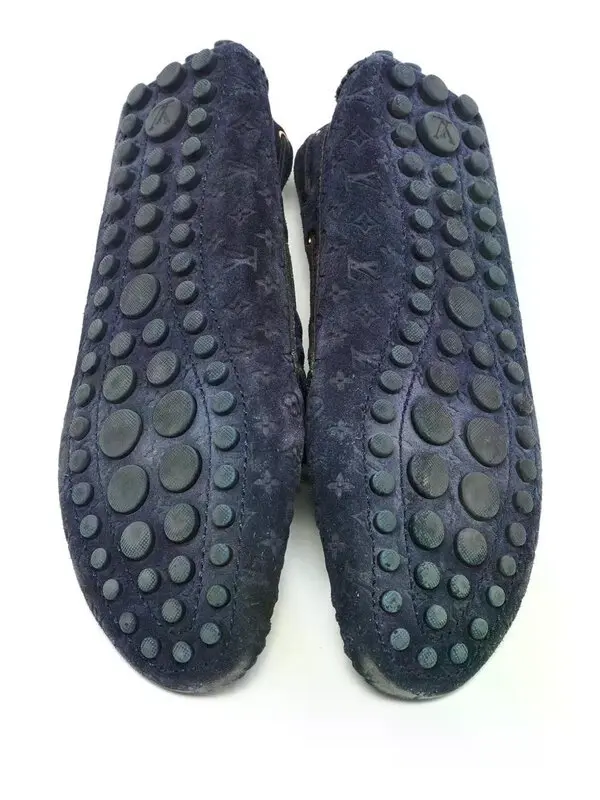 LOUIS VUITTON Monogram-debossed Suede Loafers