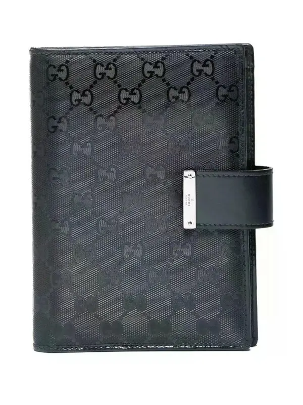 Gucci 1980-1990s Logo-pattern Notebook Cover - Black