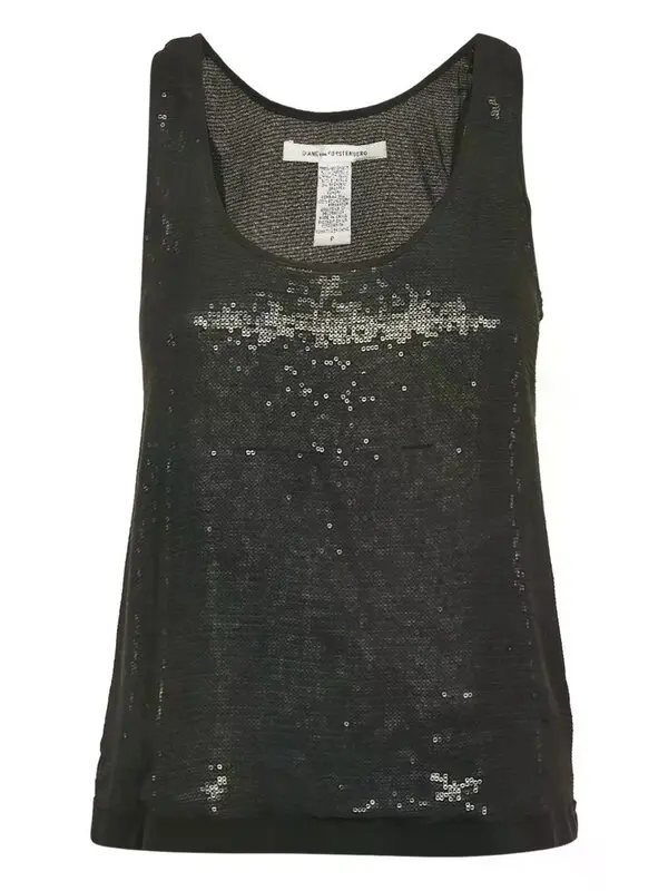 Diane Von Furstenberg Silk Sequin Top