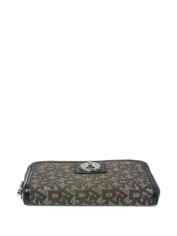 Dkny Monogram-canvas Zip Wallet