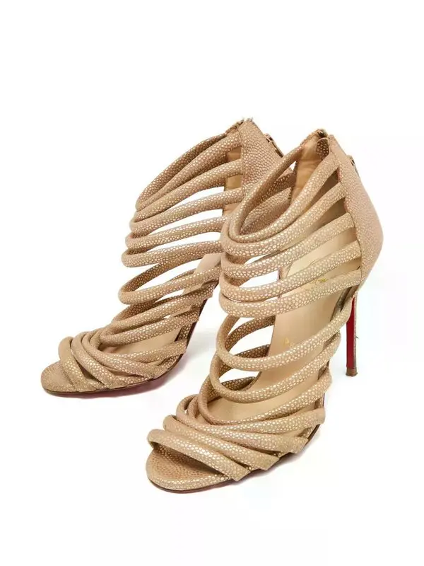 CHRISTIAN LOUBOUTIN 105mm Textured Strappy Sandals
