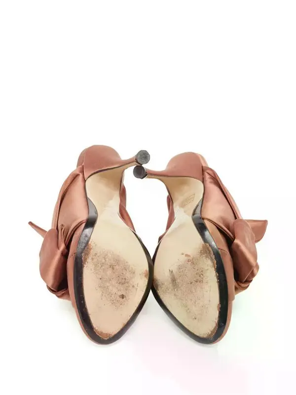 N°21 120mm Knotted Satin Sandals - Brown