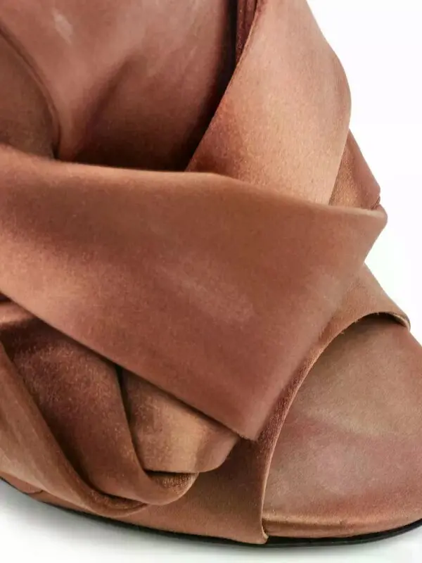 N°21 120mm Knotted Satin Sandals - Brown
