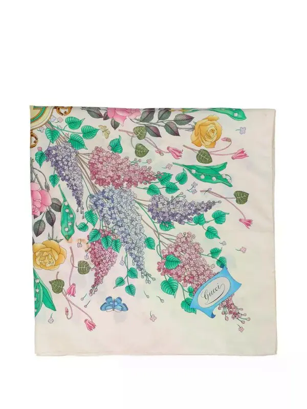 Gucci Floral-pattern Silk Scarf