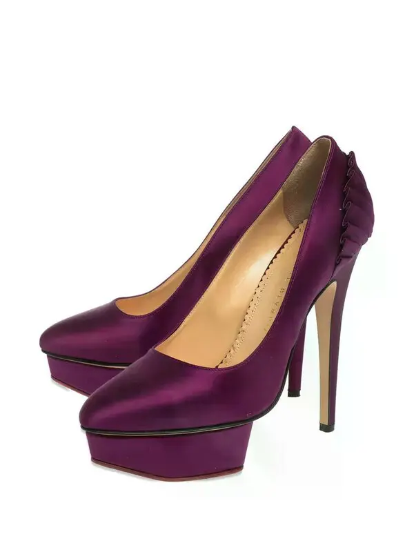 CHARLOTTE OLYMPIA 150mm Satin Platform Pumps - Purple