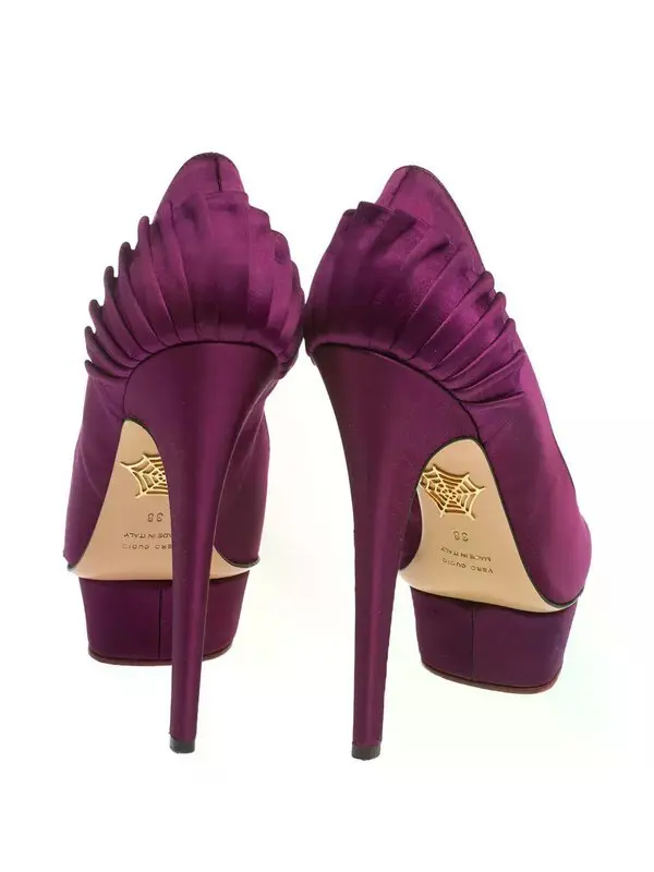 CHARLOTTE OLYMPIA 150mm Satin Platform Pumps - Purple