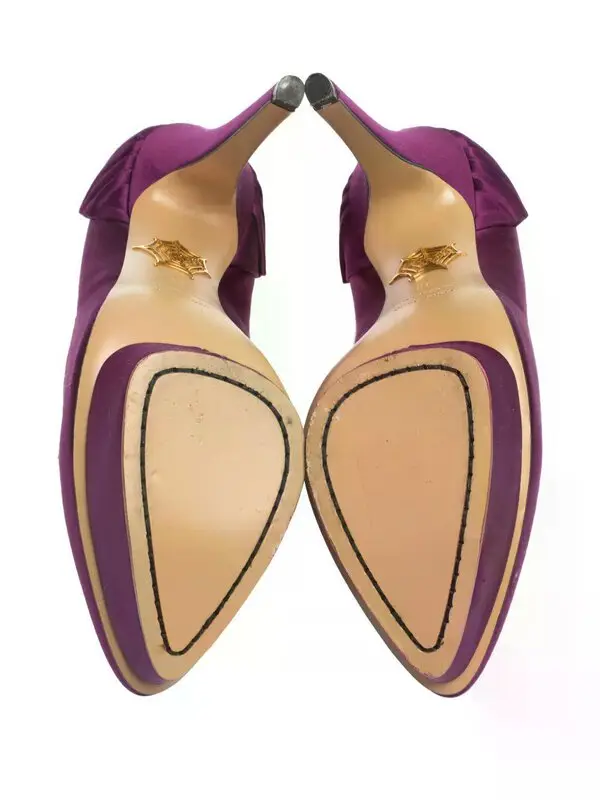 CHARLOTTE OLYMPIA 150mm Satin Platform Pumps - Purple