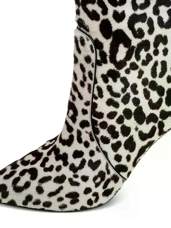 GIANVITO ROSSI 80mm Leopard Print Knee-high Boots