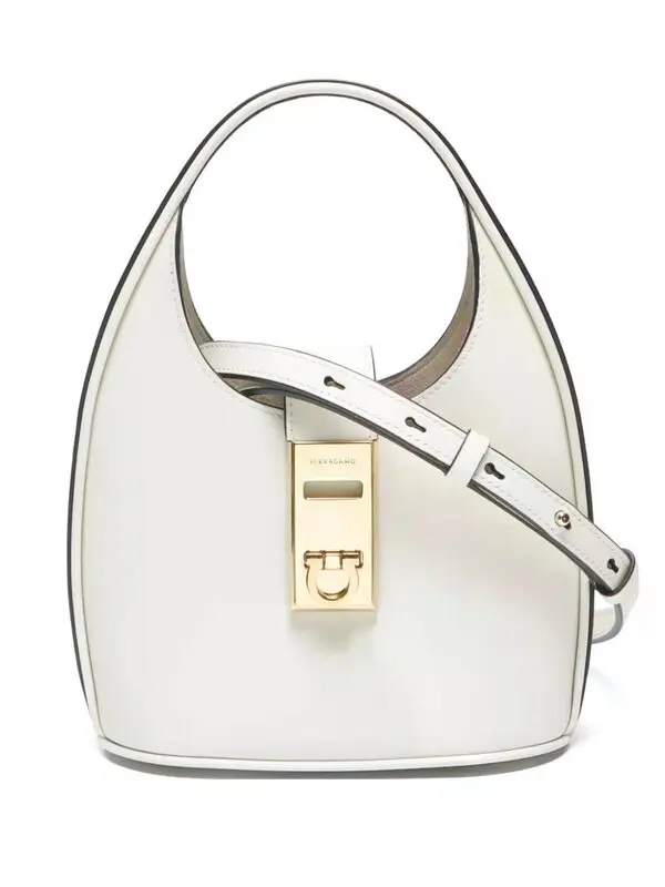 FERRAGAMO Gancini Buckle Mini Bag - White