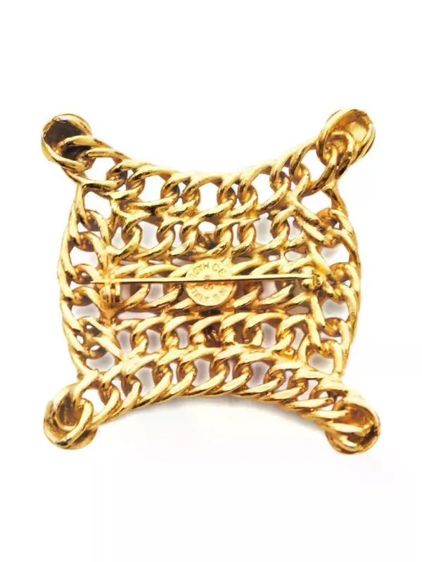 Celine 1980-1990s Triomphe Chain-logo Brooch