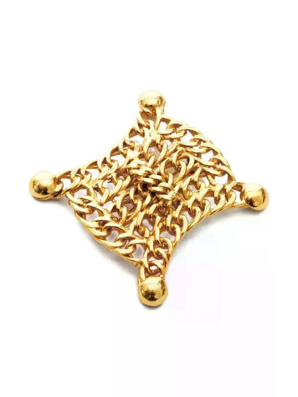 Celine 1980-1990s Triomphe Chain-logo Brooch