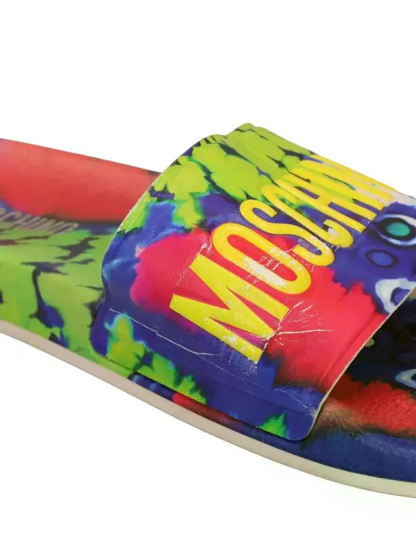 Moschino Logo-strap Tie-dye Slides