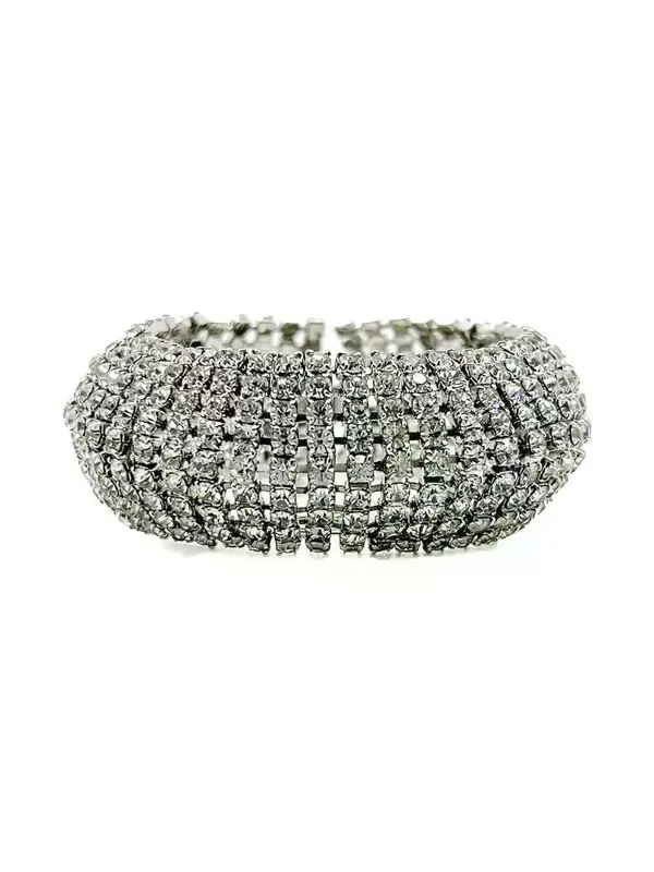 JENNIFER GIBSON JEWELLERY 1950s Weiss Rhinestone Bracelet - Silver