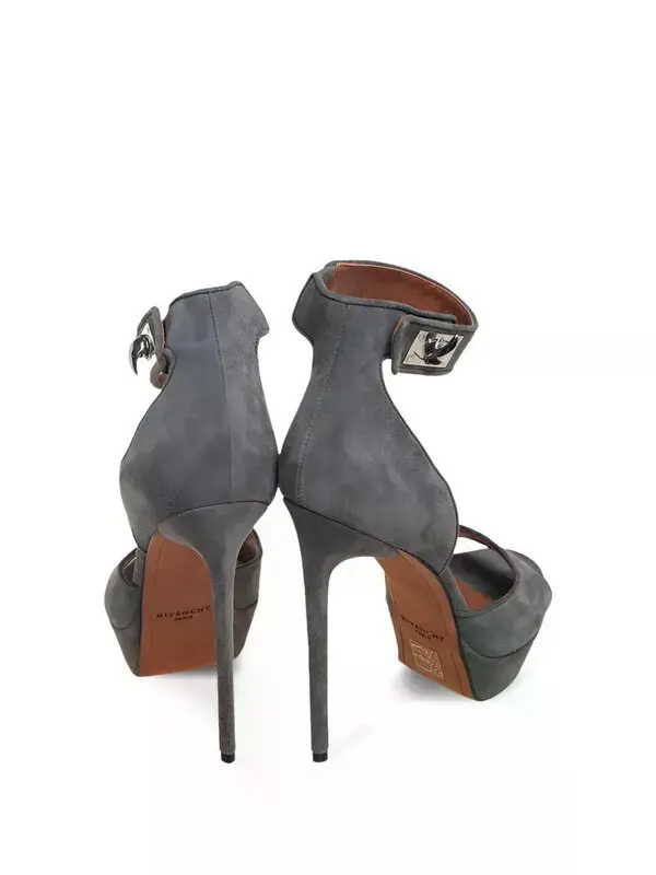Givenchy 135mm Suede Platform Sandals - Grey