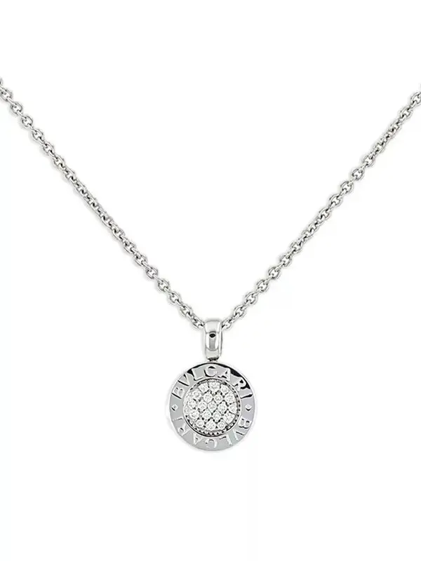 BVLGARI 18k White Gold Diamond Pendant Necklace - Silver