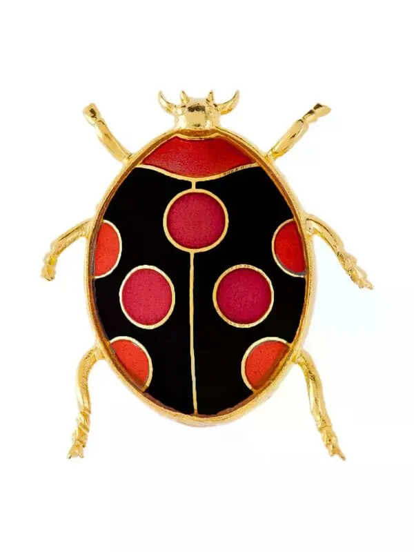 SUSAN CAPLAN 1980s Ladybug Brooch - Black