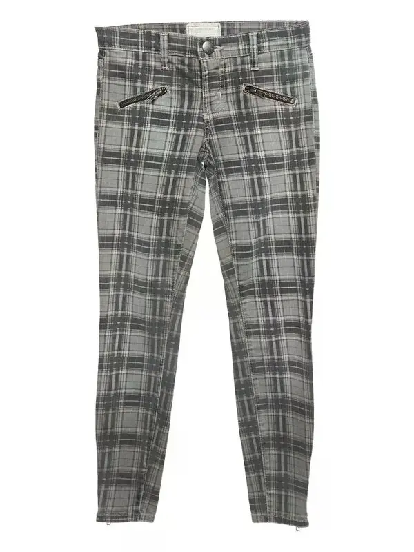 Current/Elliott Soho Plaid Zip Stiletto Trousers