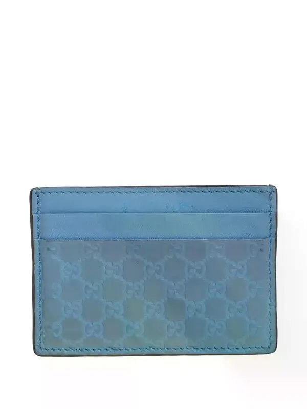 Gucci Microguccissima Leather Card Holder - Blue