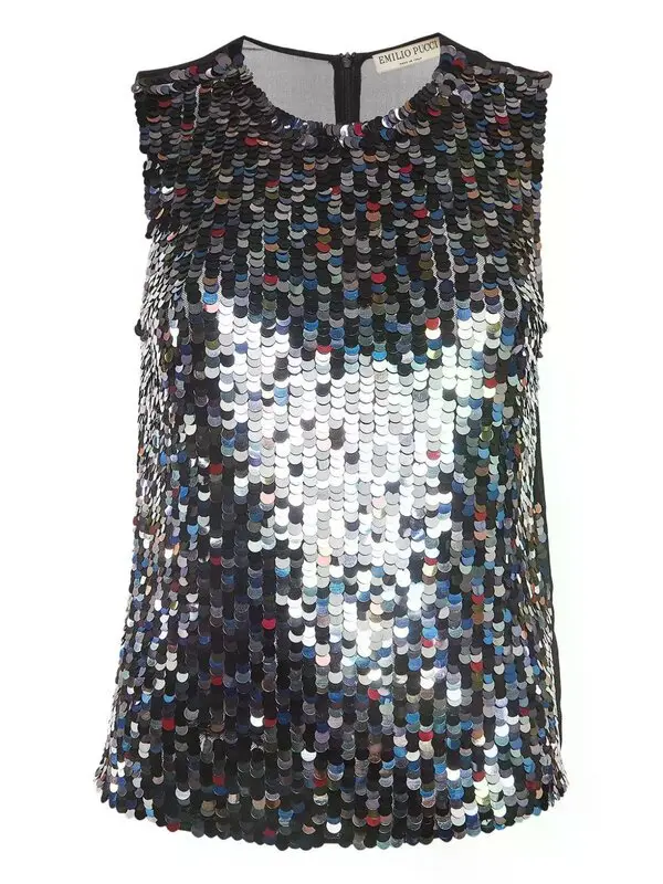 Emilio Pucci Sequin-embellished Sleeveless Top