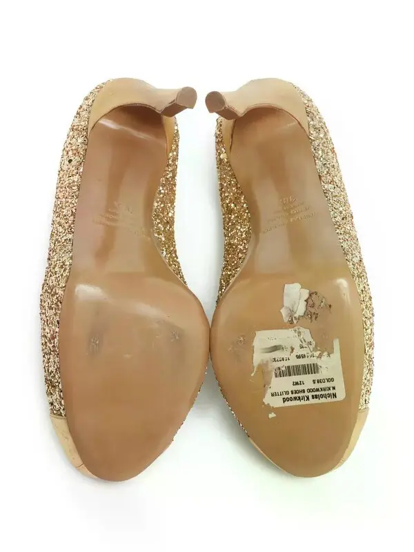 NICHOLAS KIRKWOOD Glitter-embellished Leather Pumps - Gold