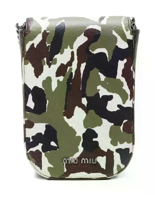 Miu Miu 2010-2020s Camouflage-pattern Crystal-embellished Phone Case