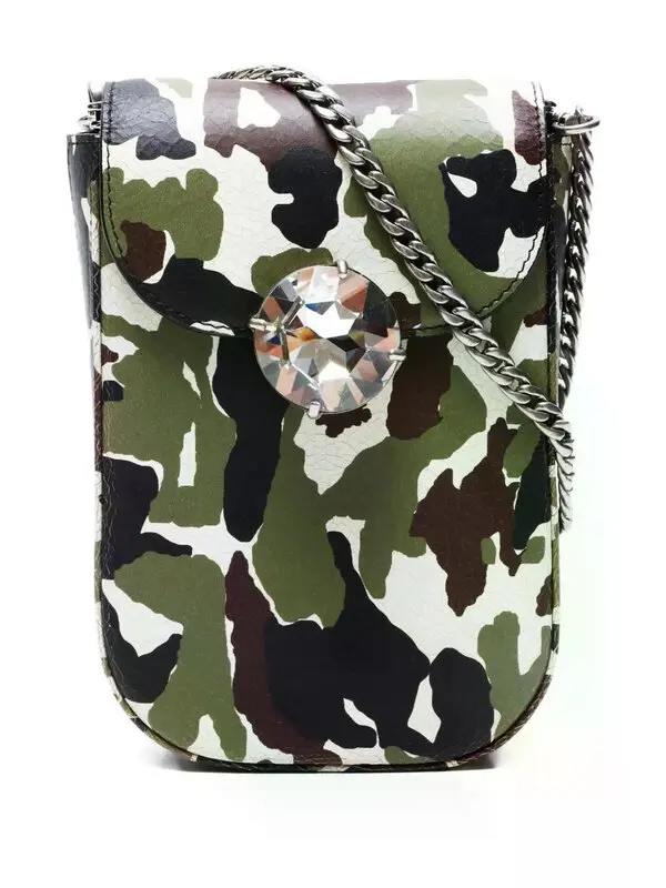 Miu Miu 2010-2020s Camouflage-pattern Crystal-embellished Phone Case
