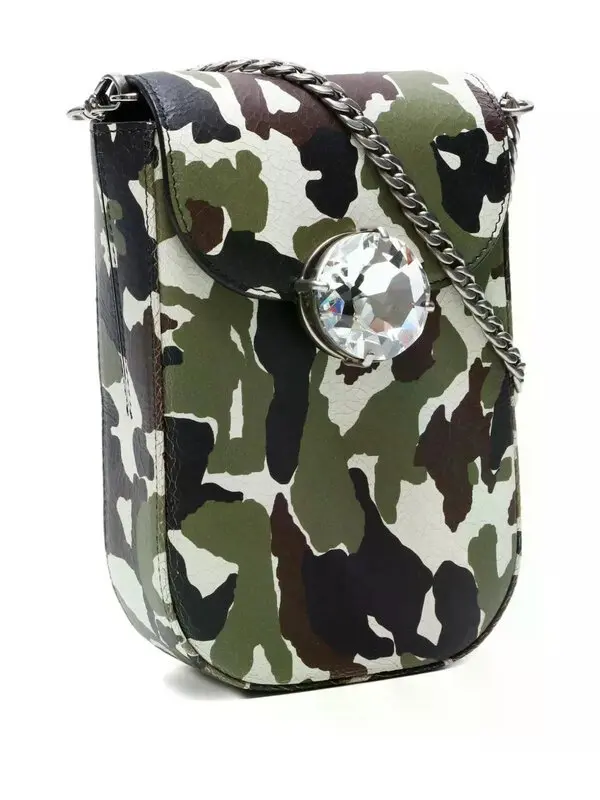Miu Miu 2010-2020s Camouflage-pattern Crystal-embellished Phone Case