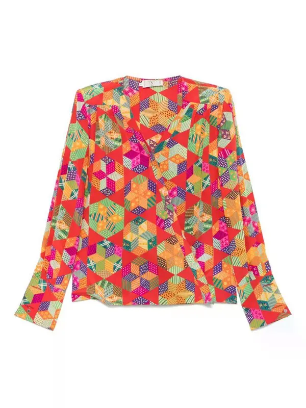 Valentino Garavani 1980s Printed Blouse