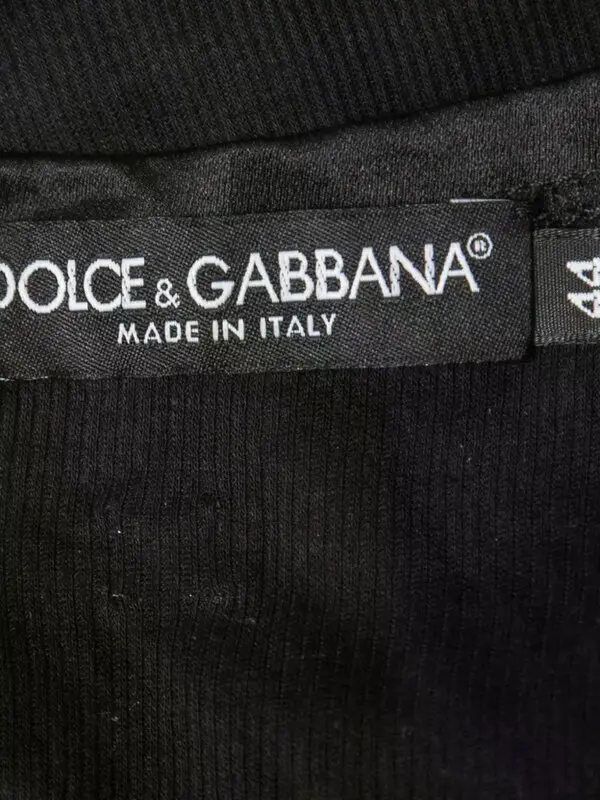 Dolce & Gabbana Ribbed Cotton Top - Black