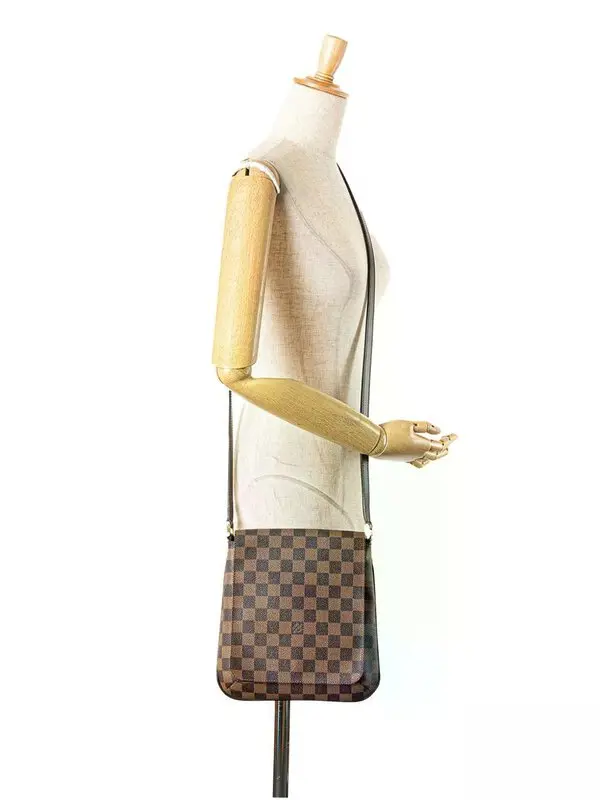 LOUIS VUITTON 2004 Damier Ebene Musette Salsa Long Strap Crossbody Bag