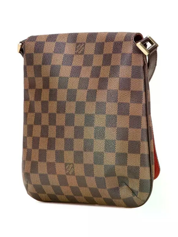 LOUIS VUITTON 2004 Damier Ebene Musette Salsa Long Strap Crossbody Bag