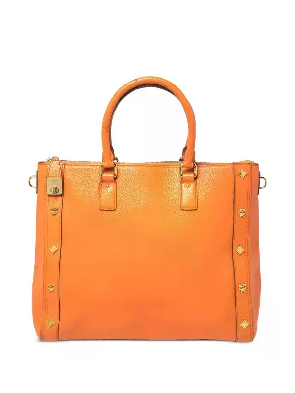 Mcm Leather Stud-detail Tote Bag