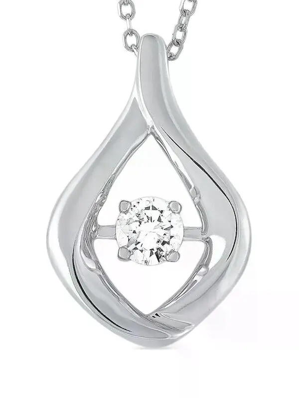 LB EXCLUSIVE 14k White Gold Diamond Pendant Necklace - Silver