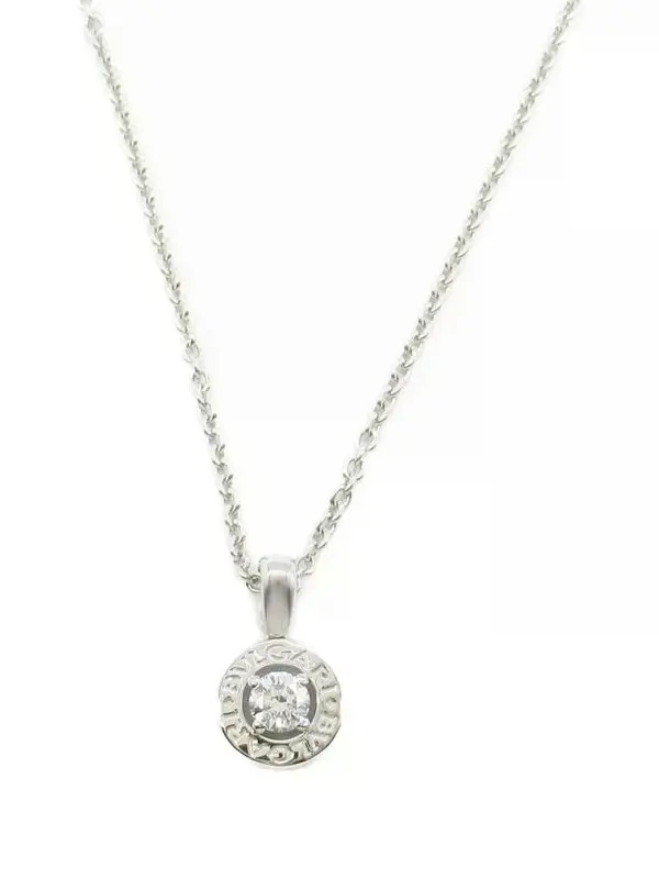 BVLGARI 2010s 18k White Gold Diamond Necklace - Silver