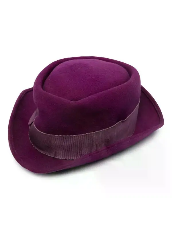 Moschino 2000s Bow-detailed Wool Hat - Purple