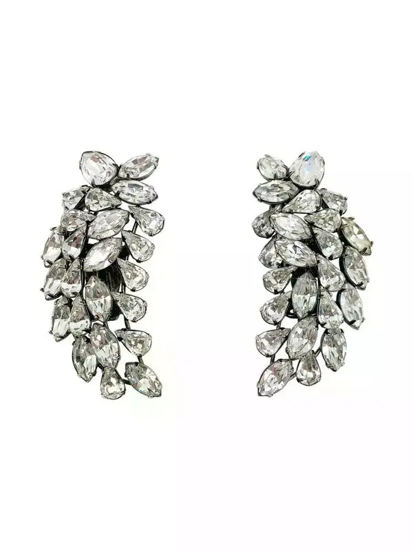 JENNIFER GIBSON JEWELLERY 1980s Iradj Moini Crystal-embellished Climber Earrings - Silver
