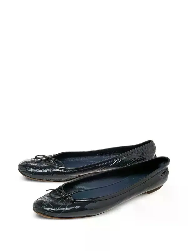 Gucci Patent Leather Bow Ballet Flats