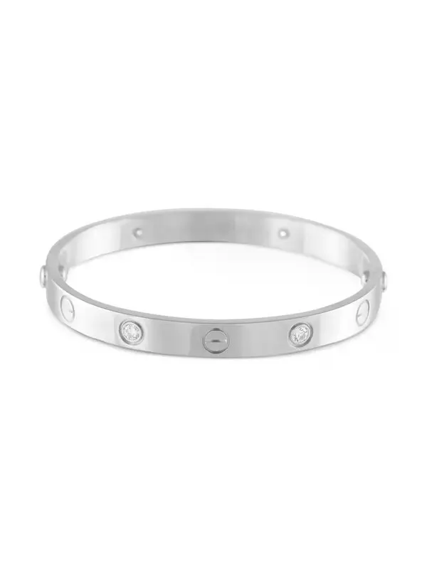 CARTIER 18kt White Gold Love Diamond Bracelet - Silver