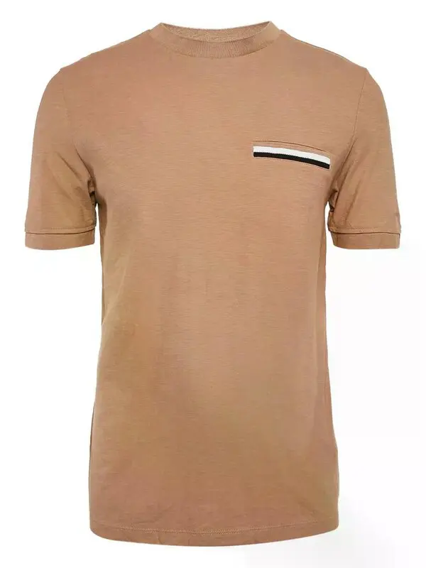 BOSS Stripe-detailing T-shirt - Brown