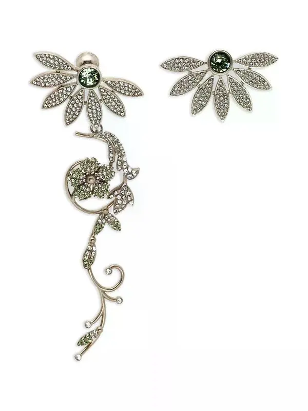 Burberry Flower Crystal Earrings - Metallic